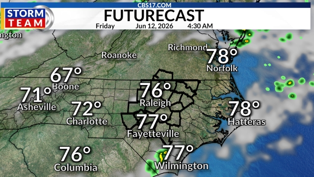 Raleigh, Durham snow tracking with Futurecast weather radar
