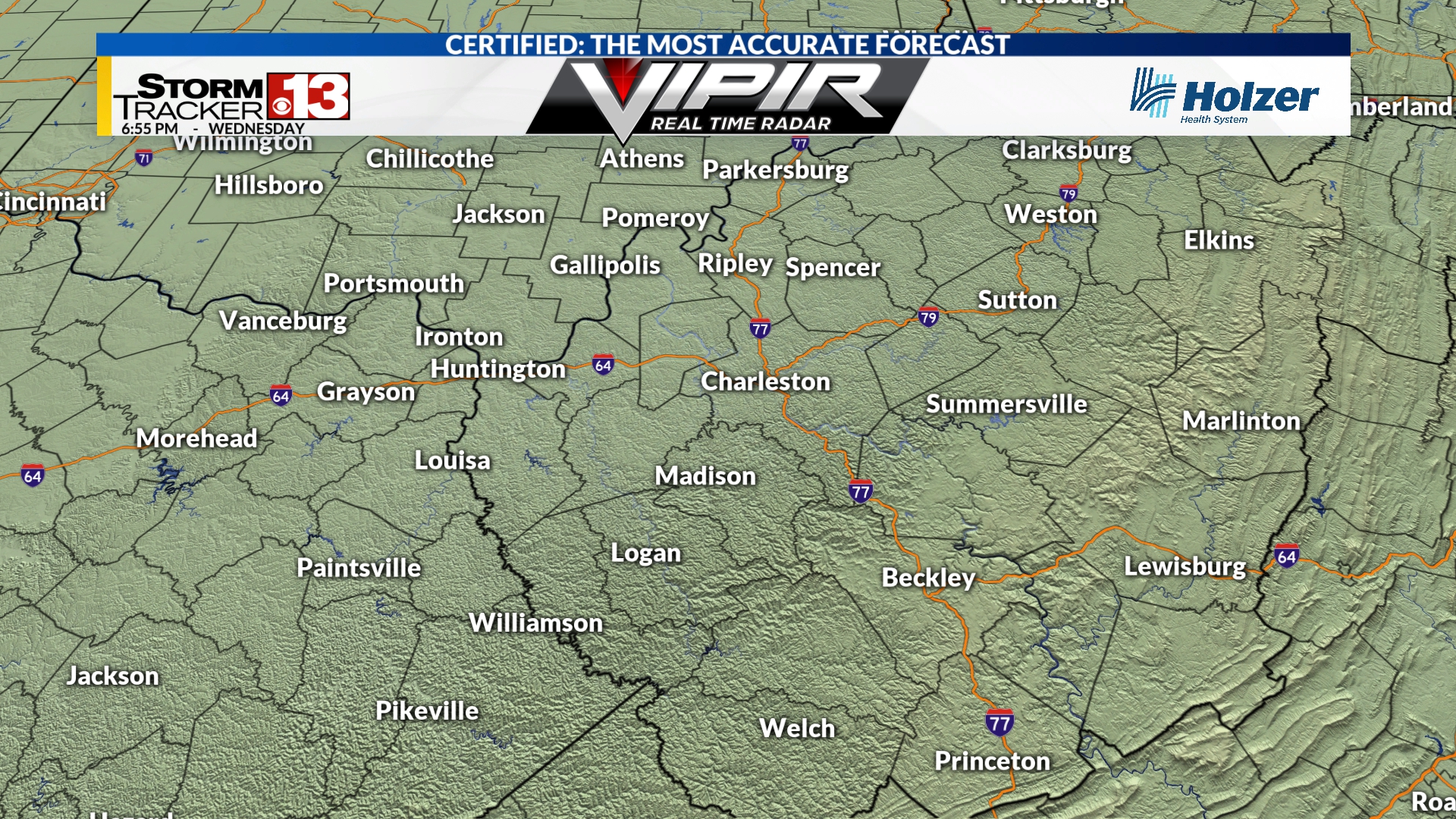 Interactive real-time weather radar for West Virginia, Ohio and Kentucky