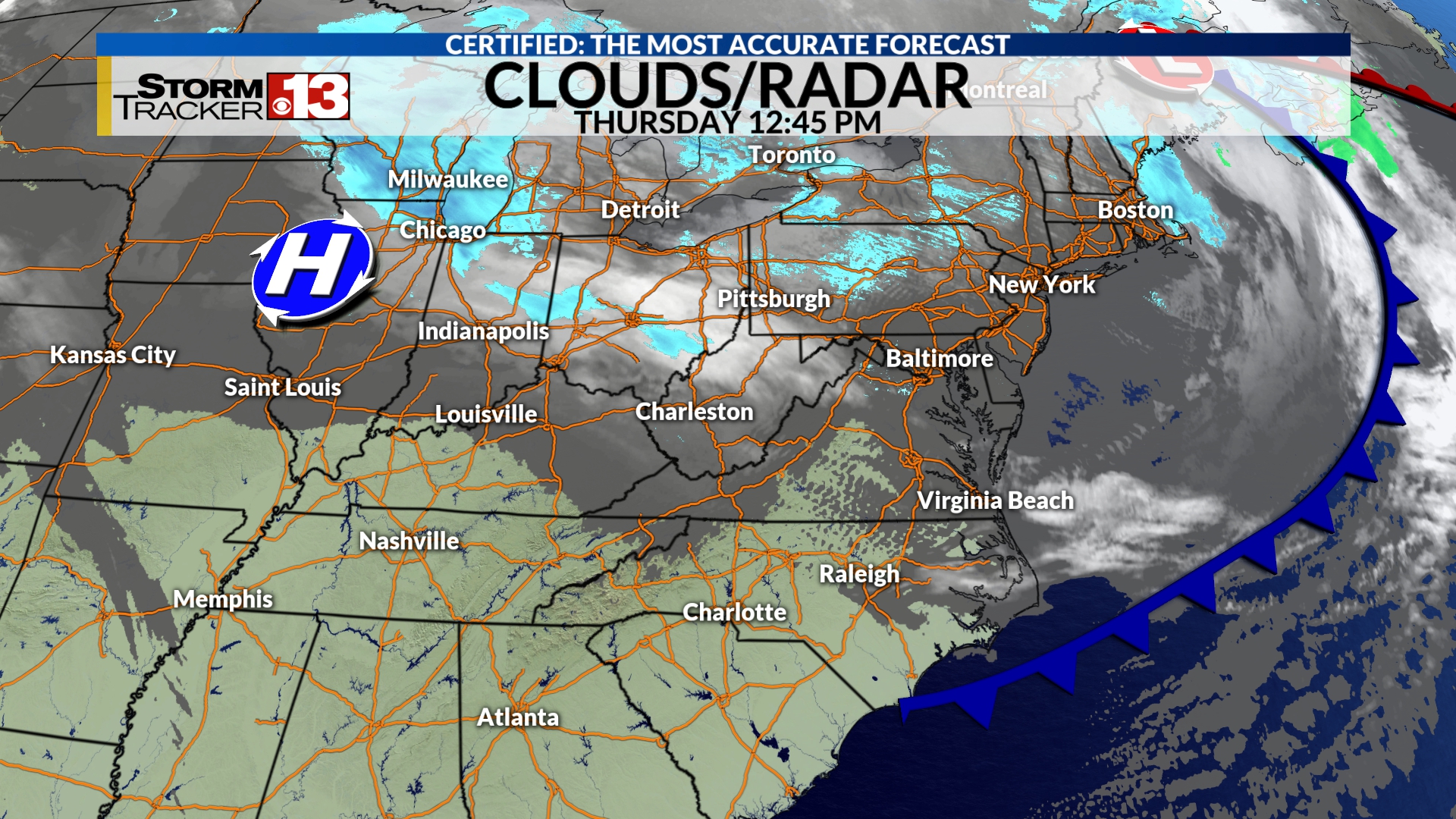 Interactive real-time weather radar for West Virginia, Ohio and Kentucky