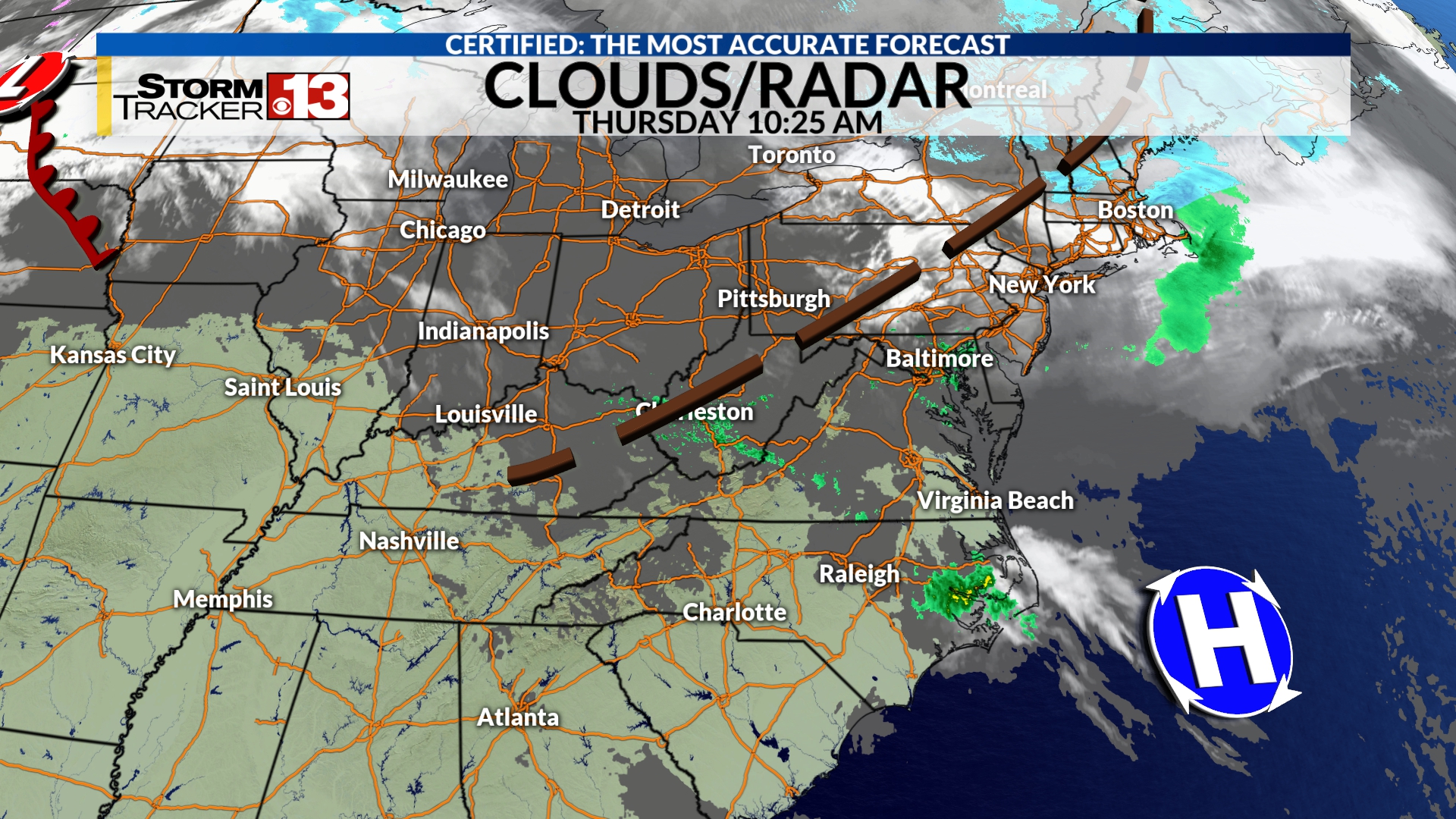 Interactive real-time weather radar for West Virginia, Ohio and Kentucky