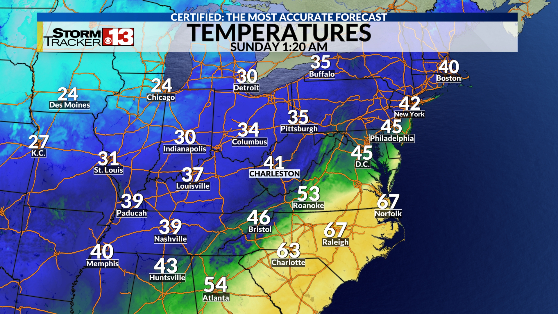 Interactive real-time weather radar for West Virginia, Ohio and Kentucky