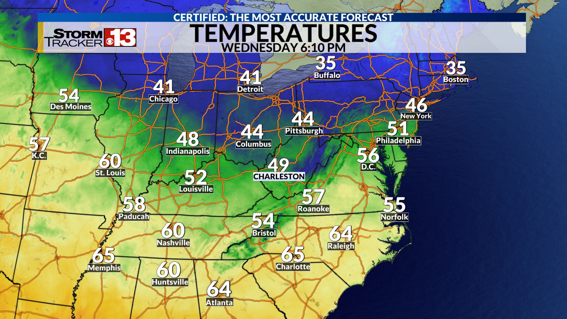 Weather for West Virginia, Ohio and Kentucky