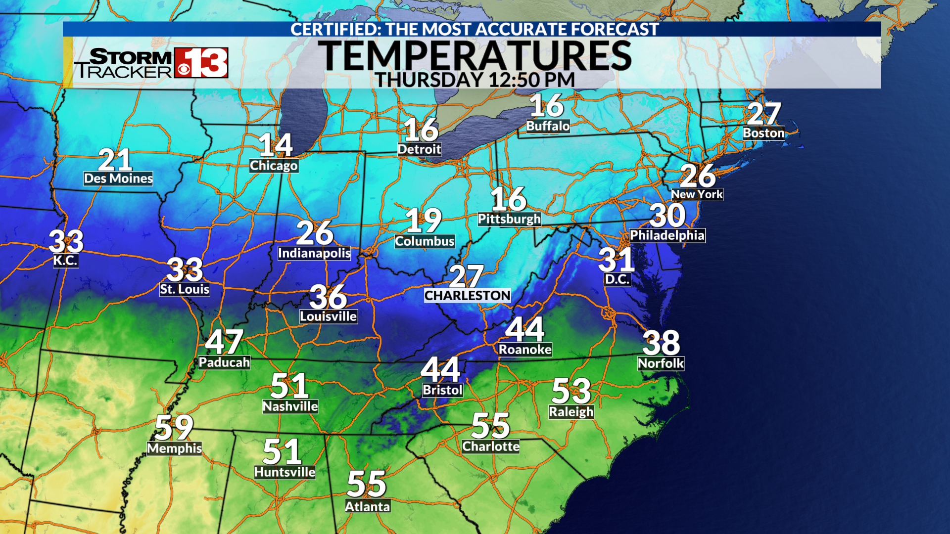 Interactive real-time weather radar for West Virginia, Ohio and Kentucky
