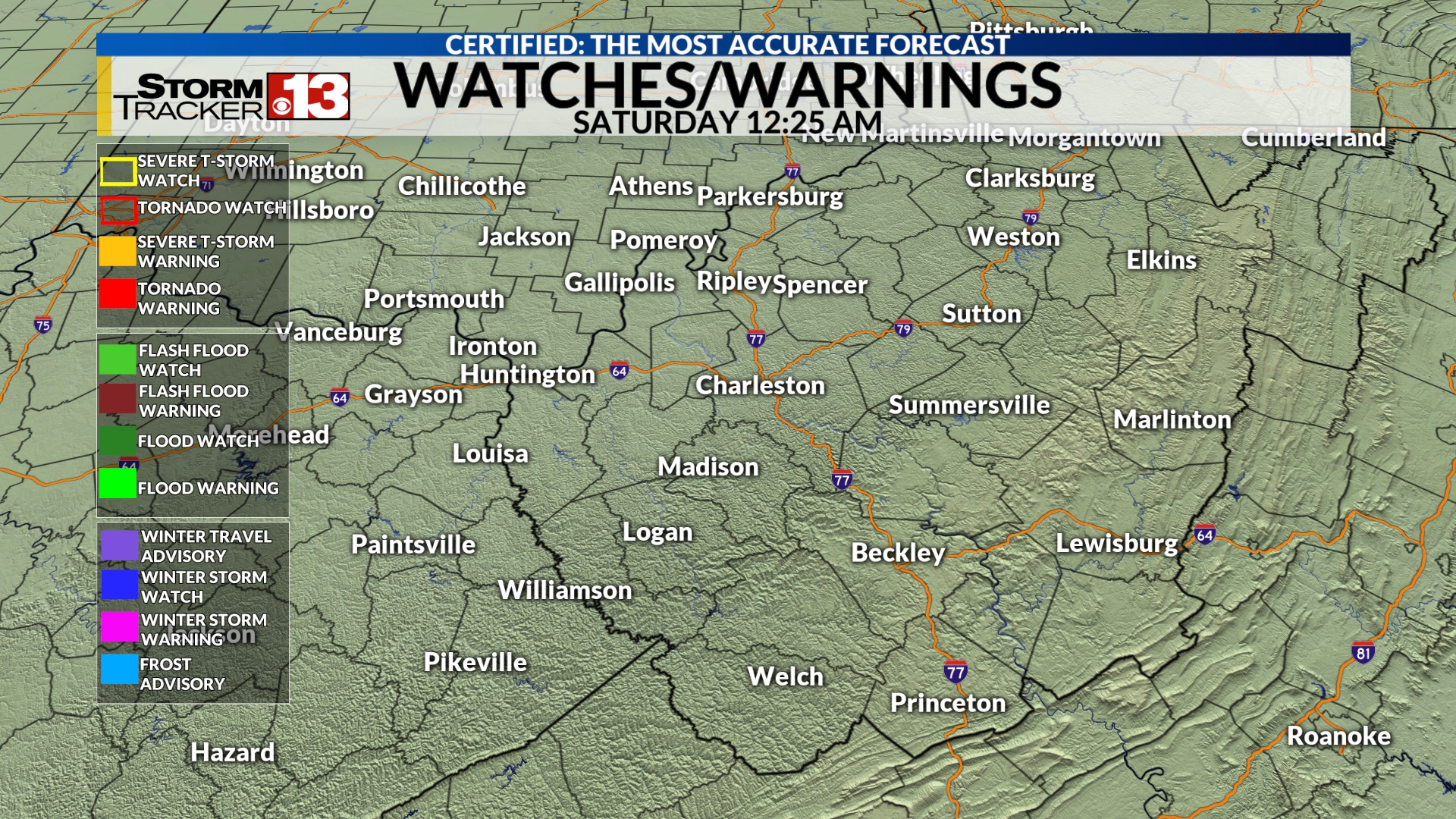 Interactive real-time weather radar for West Virginia, Ohio and Kentucky