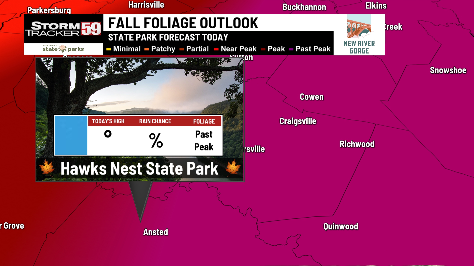 2022 WV Fall Foliage Map